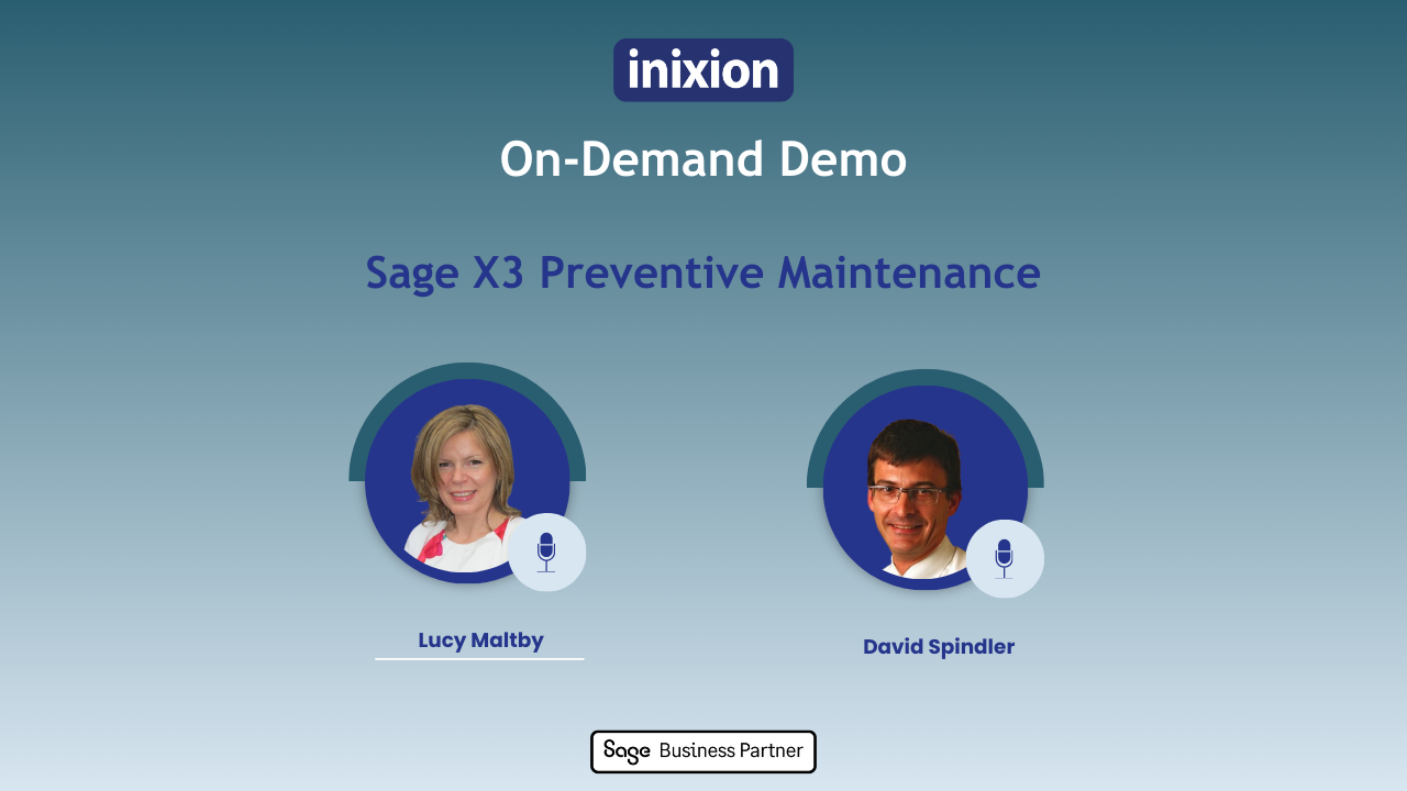 Preventive Maintenance Module for Sage X3 | Demo | Inixion